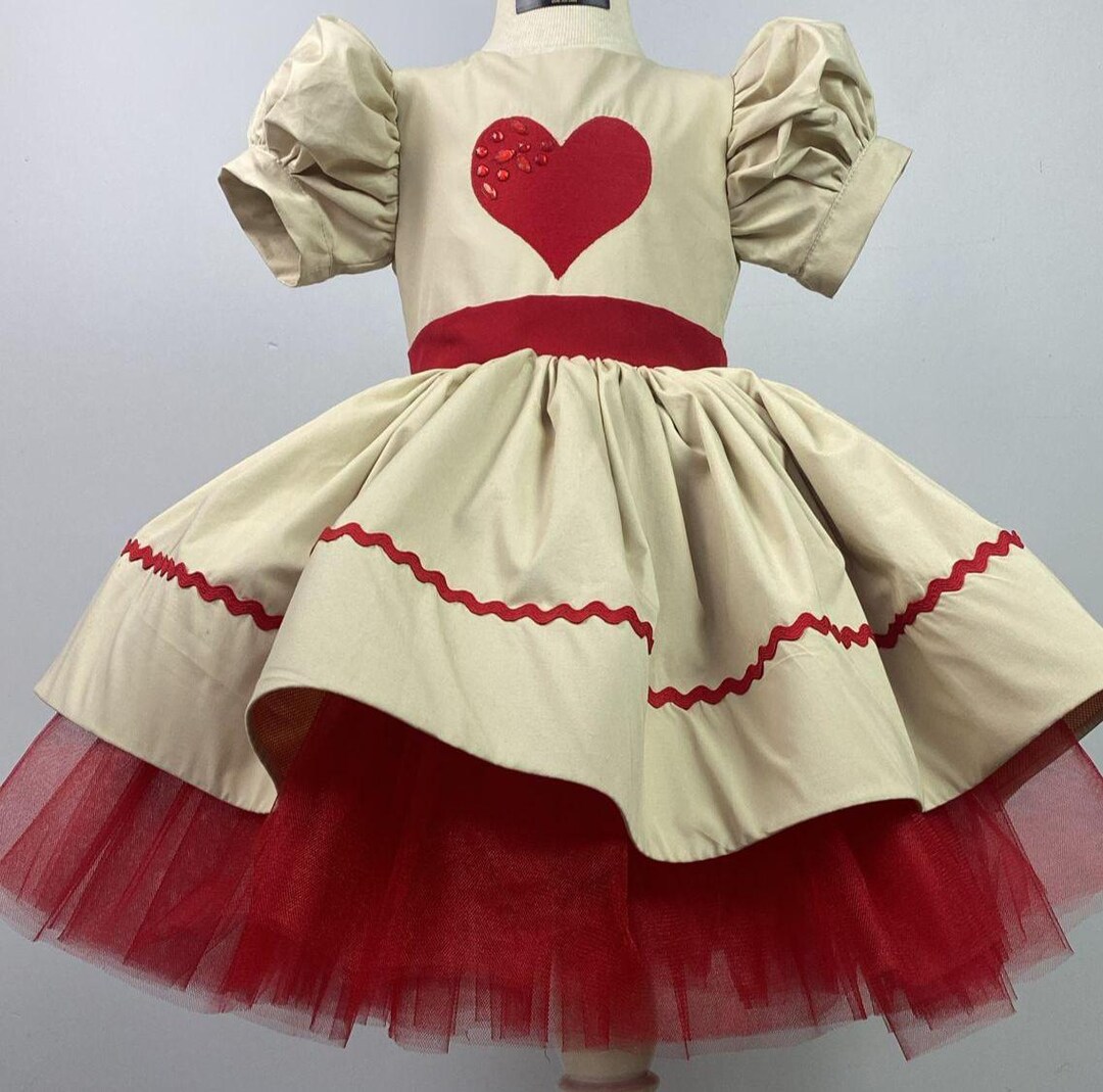 Dorothy Wizard of Oz Costume Dress for Girls - Handmade Red Heart Tulle ...