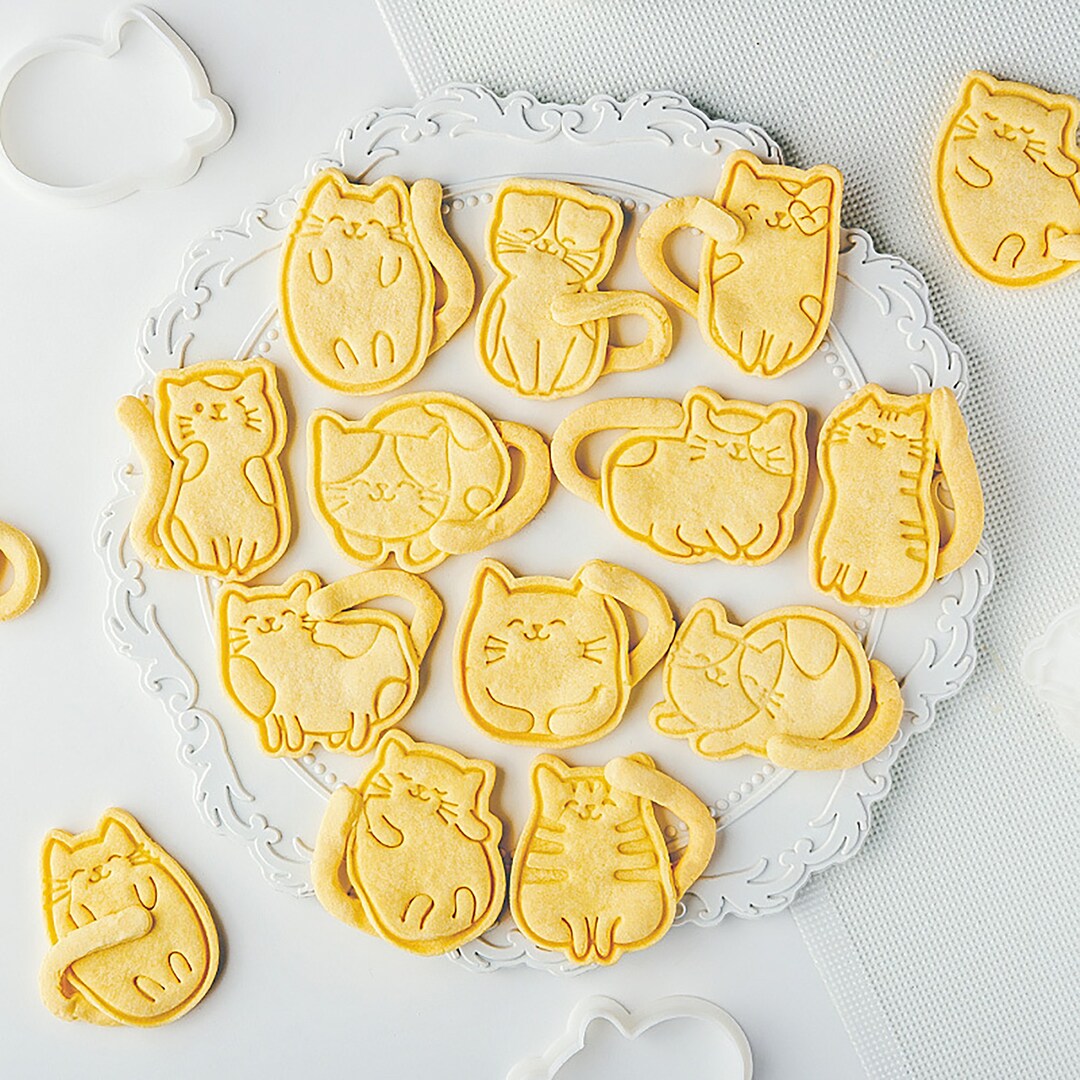 Cute Cat Cookie Cutterscartoon Biscuit Cuttersbutter Cookie - Etsy