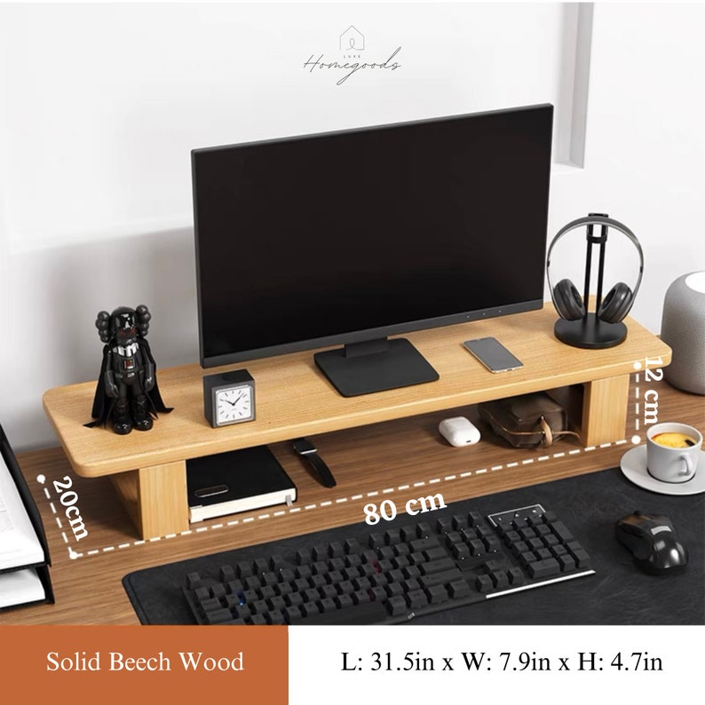 Premium Monitor Stand Monitor Riser Office Desk Organizer - Etsy