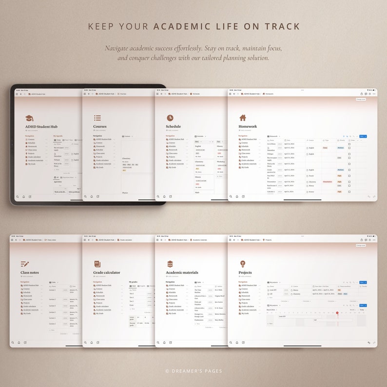 ADHD Student Planner | Notion Template | Student Hub | ADHD Digital ...
