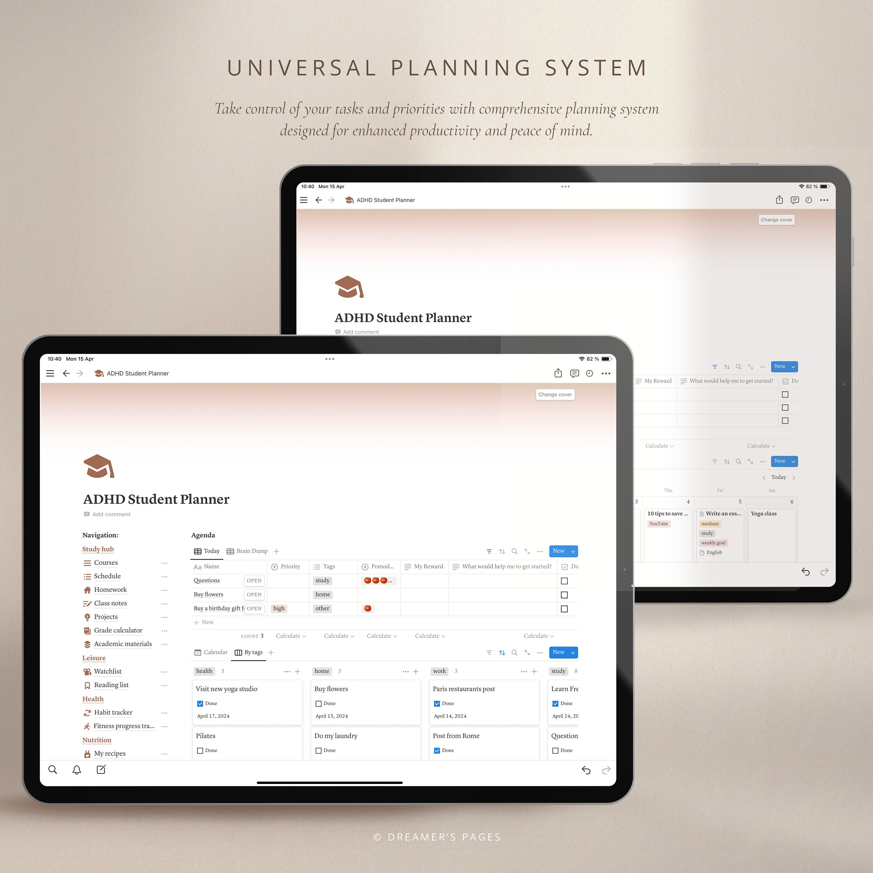 ADHD Student Planner | Notion Template | All in One Planner | ADHD ...