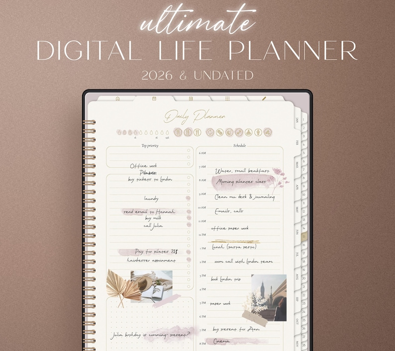 2026 Digital Planner, All in One Planner, iPad Planner, Daily Journal ...