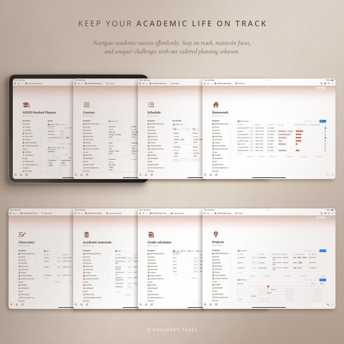 ADHD Student Planner | Notion Template | All in One Planner | ADHD ...