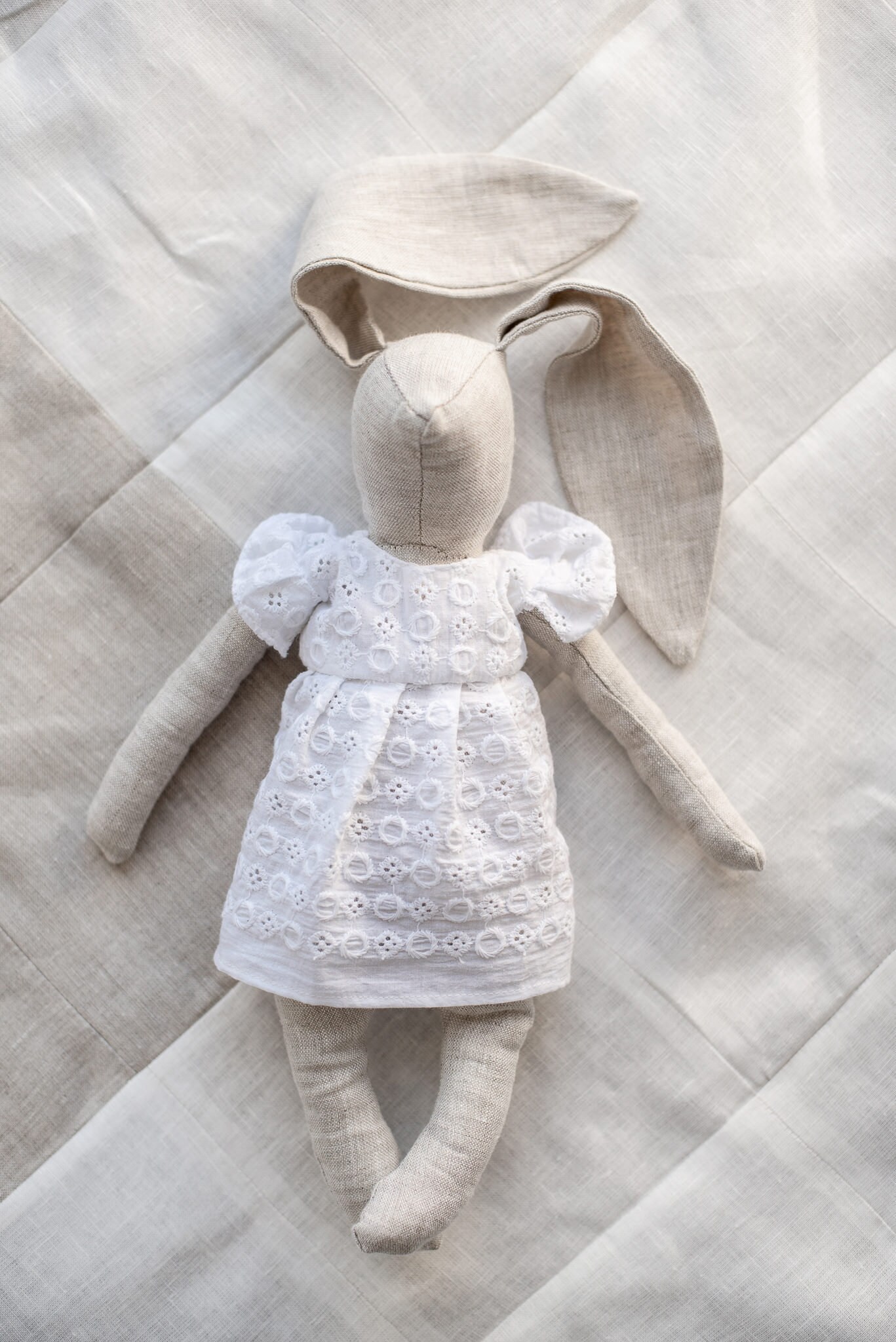 Organic Linen Stuffed Bunny Toy Woodland Art Dolls - Etsy