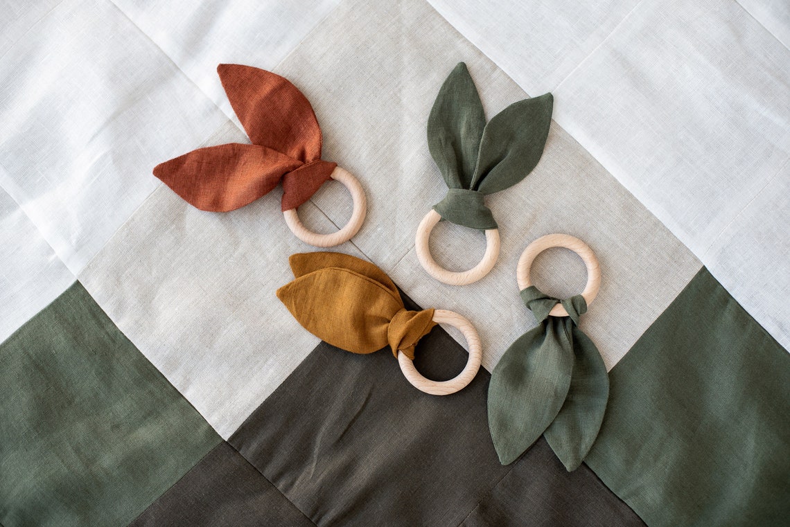 PDF Sewing Pattern Wooden Teether, DIY Fabric Teething Ring, Natural ...