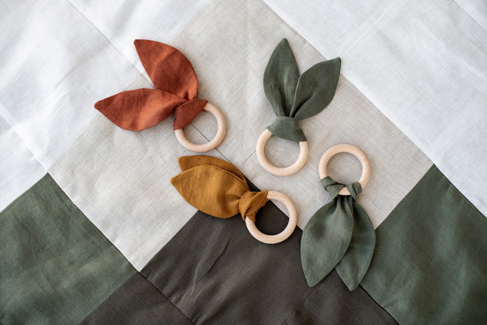 PDF Sewing Pattern Wooden Teether, DIY Fabric Teething Ring, Natural ...