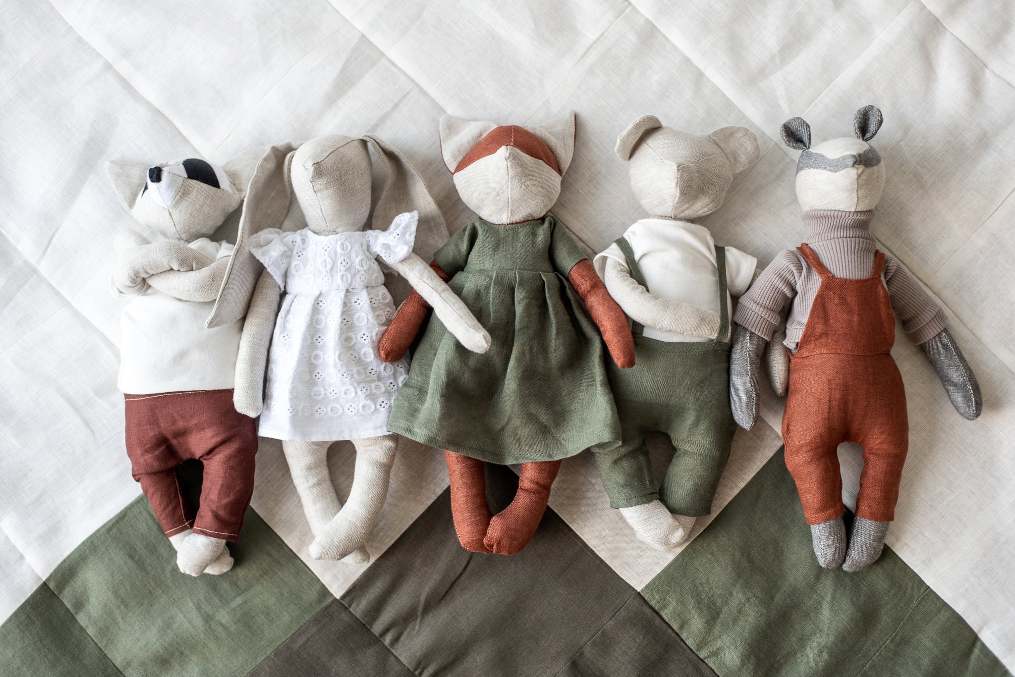 Organic Linen Stuffed Bear Toy Woodland Art Dolls - Etsy