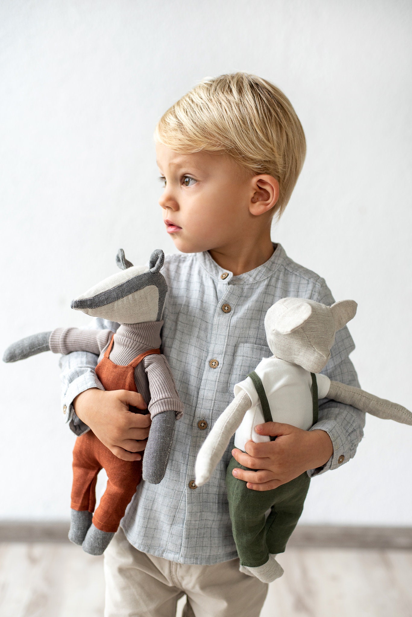 Organic Linen Stuffed Bear Toy Woodland Art Dolls - Etsy