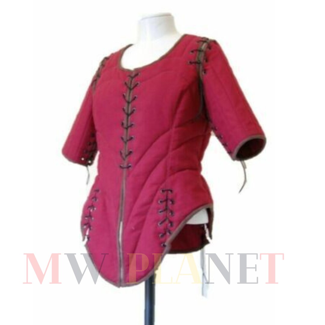 Medieval Arming Cotton Fabric Female Doublet Costume Jacket Historical ...