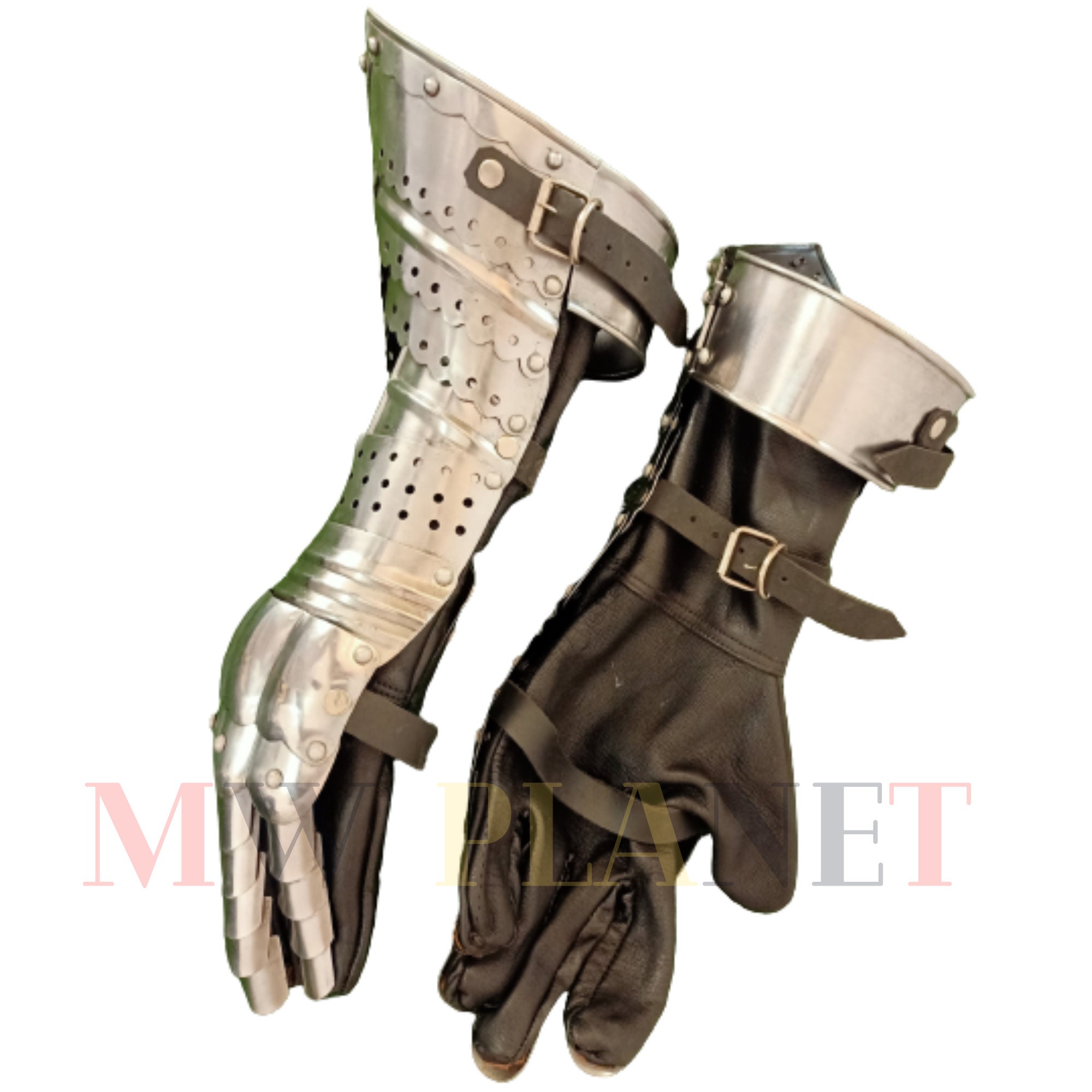 Medieval Armor Gauntlets Gloves Armor Pair I Brass and Natural - Etsy