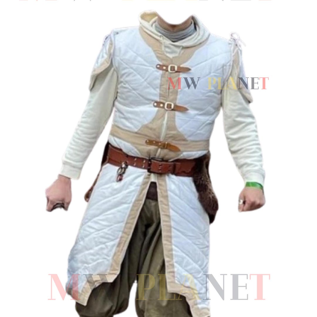Medieval Viking Long Gambeson Costume Thick Padded Cotton Fabric ...