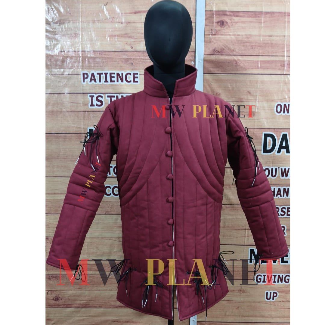 Medieval Quilted Gambeson – Thick Cotton Full Sleeve Aketon Armor for ...