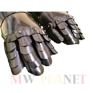 Medieval Armor Gauntlets Gloves Armor Pair I Brass and Natural Silver ...