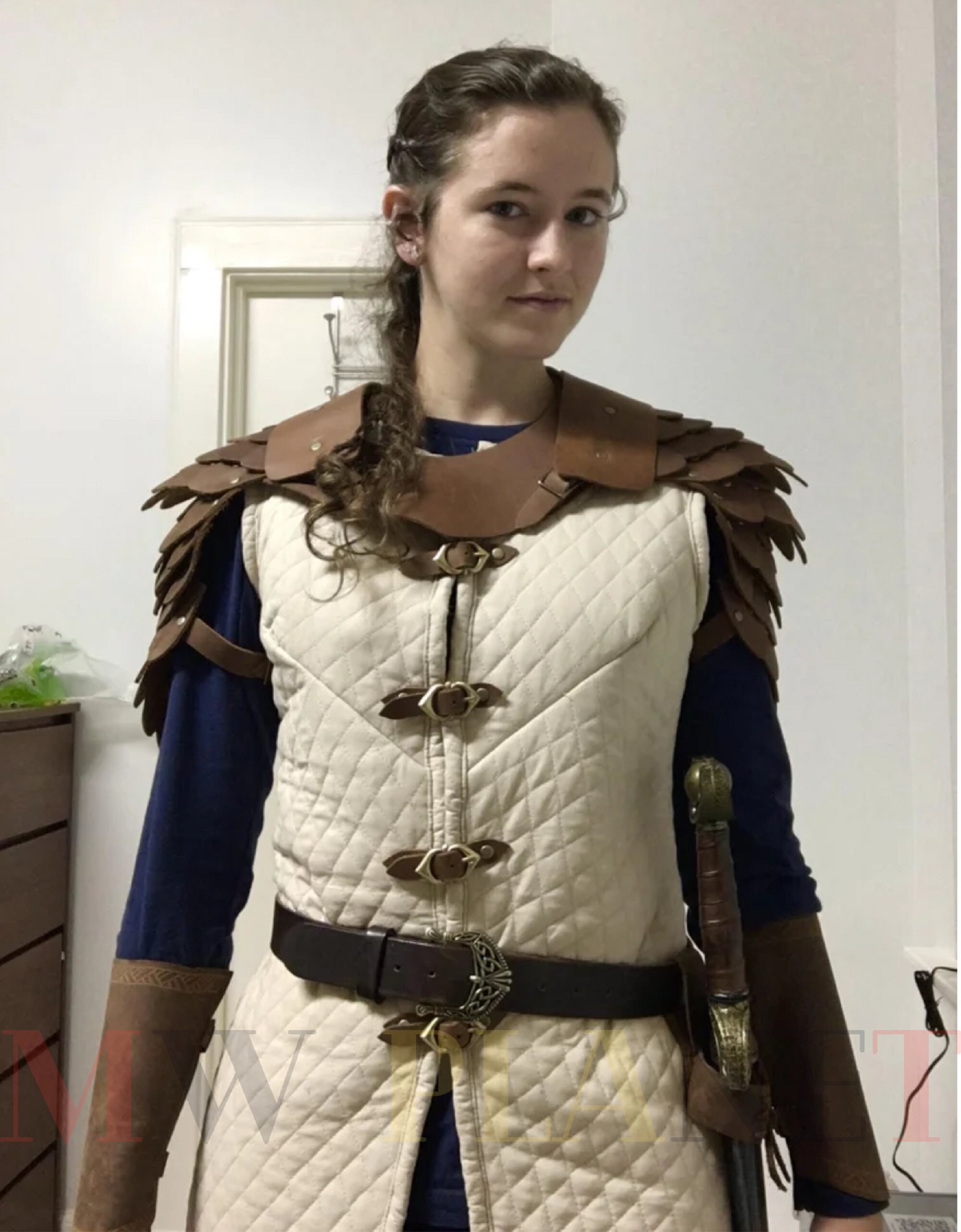 Medieval Thick Padded Gambeson Sleeve Less Jacket Aketon Coat I ...