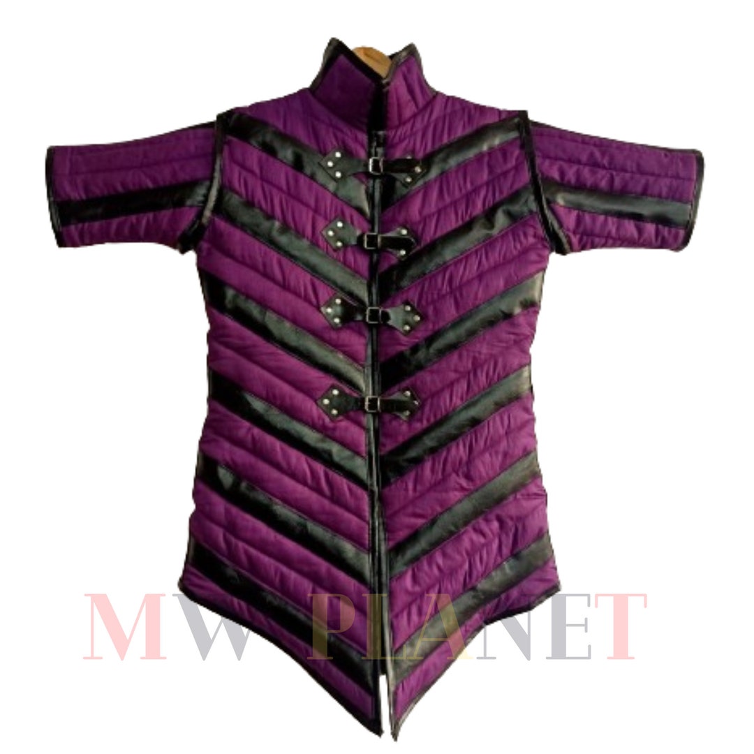 Medieval Gambeson: Viking Padded Cotton Aketon - Half Sleeve Costume ...