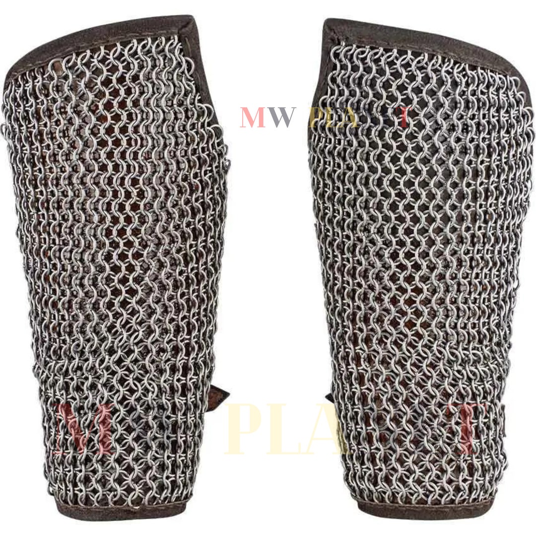 Medieval Chainmail Bracers - LARP Armor Fantasy Snagiron Chain Mail ...