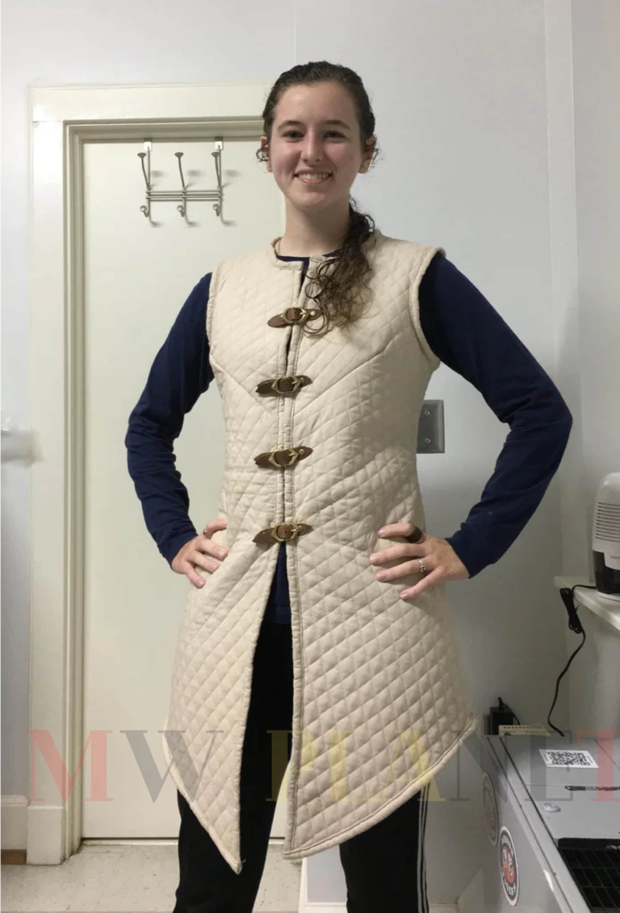 Medieval Thick Padded Gambeson Sleeve Less Jacket Aketon Coat I ...