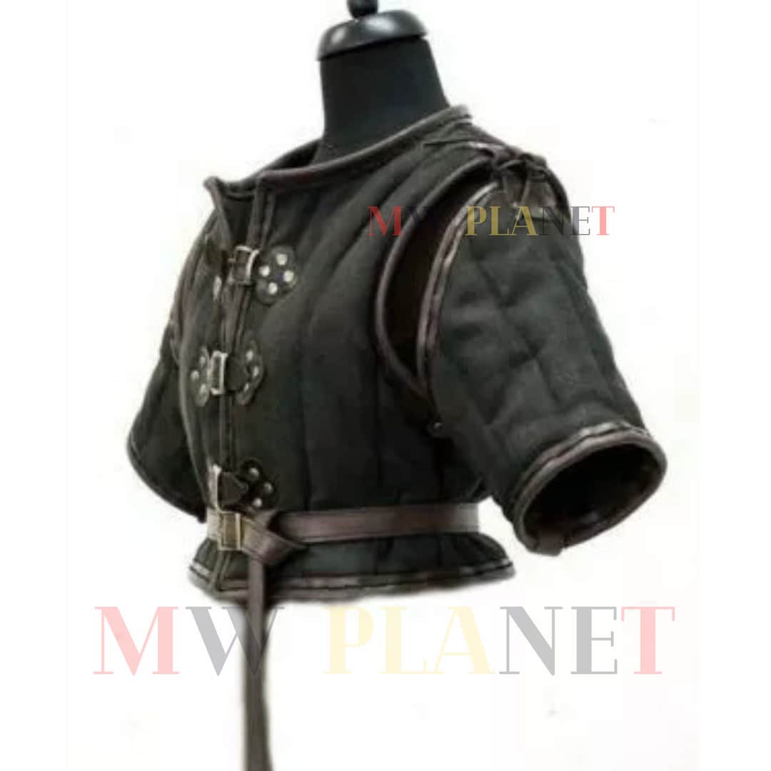 Medieval Thick Padded Short Gambeson Half Sleeve Protective Armor ...