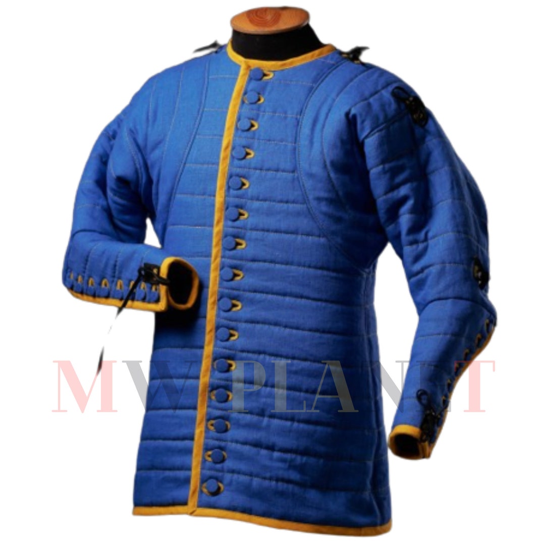 Medieval Viking Gambeson Padded Protective Armor Full Sleeve Aketon ...