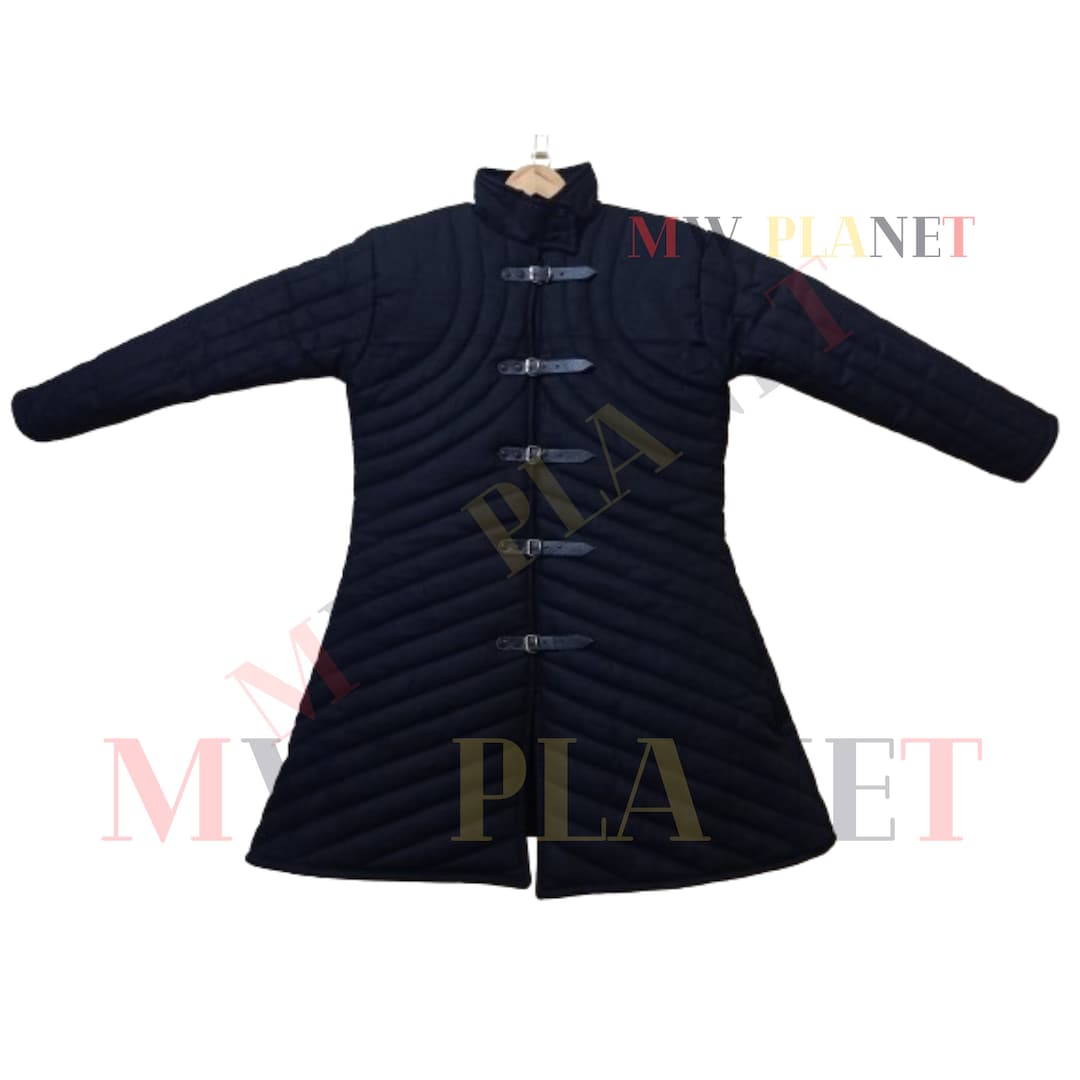 Medieval Viking Padded Long Gambeson - Full Sleeve, Breathable ...