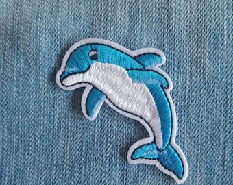 1 Pair of Iron-on Dolphins, Dolphin Appliqué, Dolphin, Iron-on Transfer ...