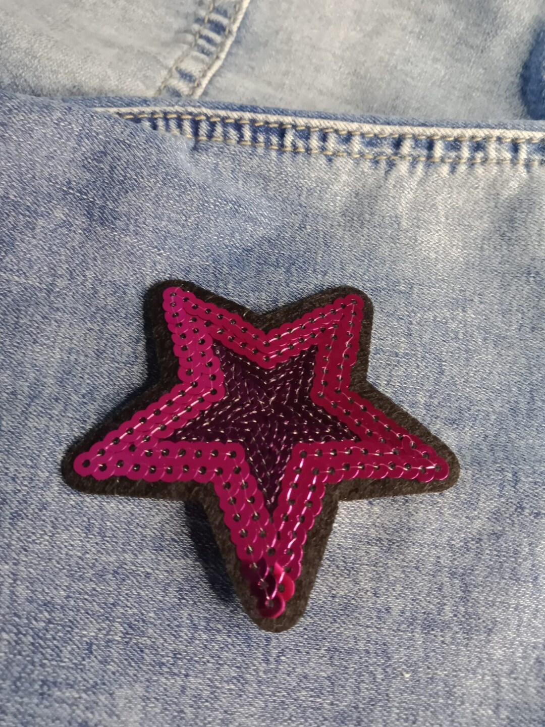 Pink Sequin Star Patch - Etsy