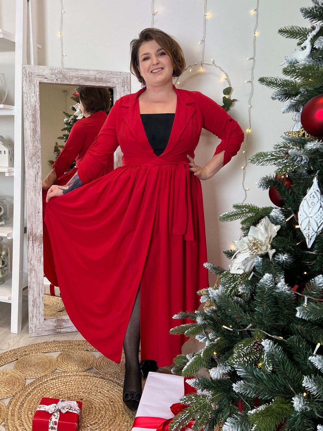 LASILUETA DRESS RED - Etsy