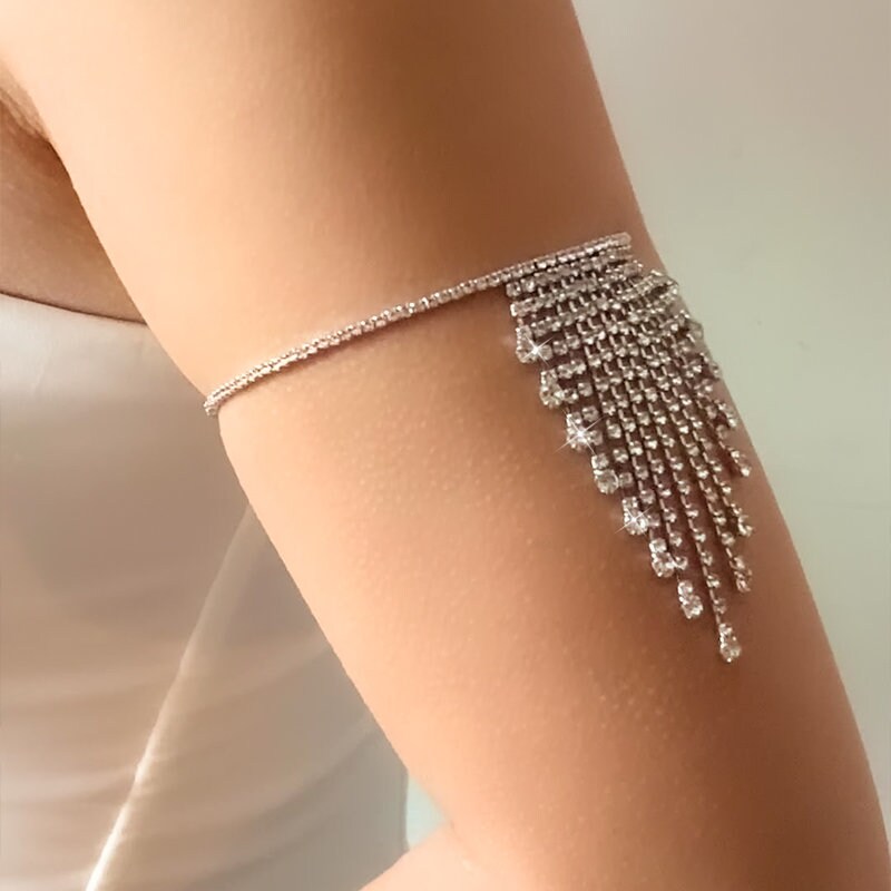 Upper Arm Bracelet Rhinestones Tassels Arm Band Bachelor Party - Etsy