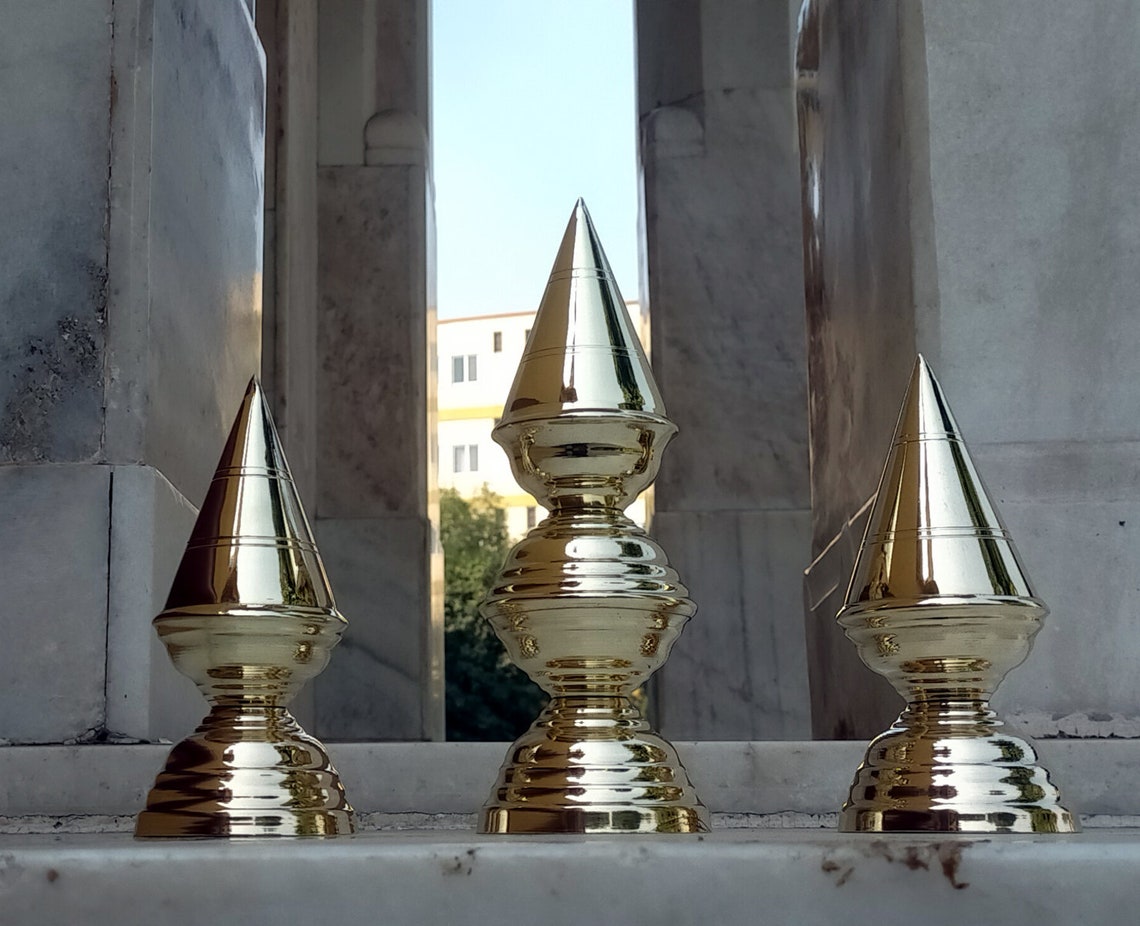 Temple Kalash Pure Brass Orginal Vrindawani 2 Steps (2 PIECE) 3 Step (1 ...