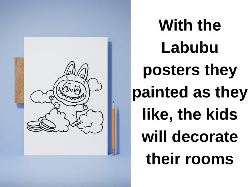 Labubu Coloring Posters for Kids – 9 Printable Wall Art Pages – Fun DIY ...