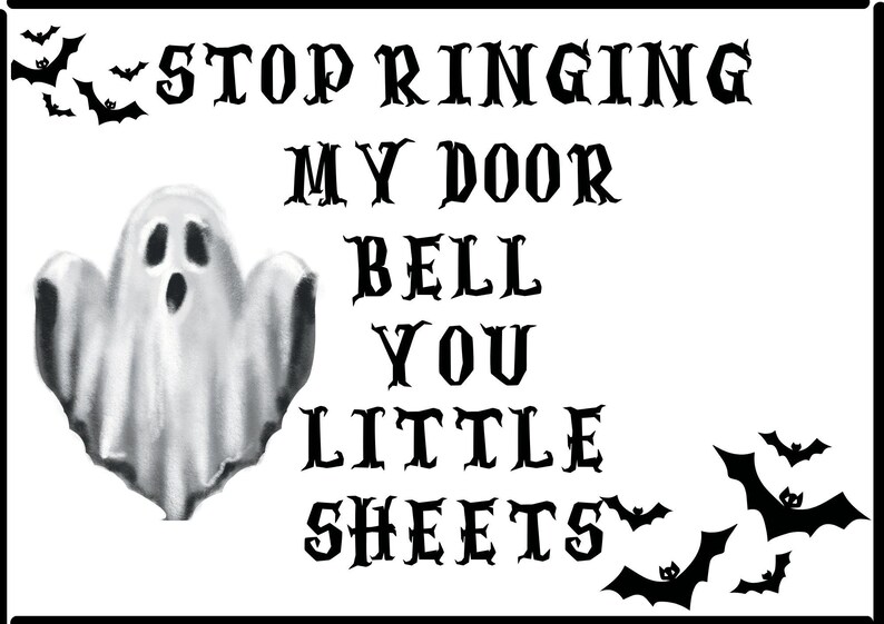 Ghost Door Sign Clip Art PDF Fun Halloween PDF Ghost Halloween Sign ...