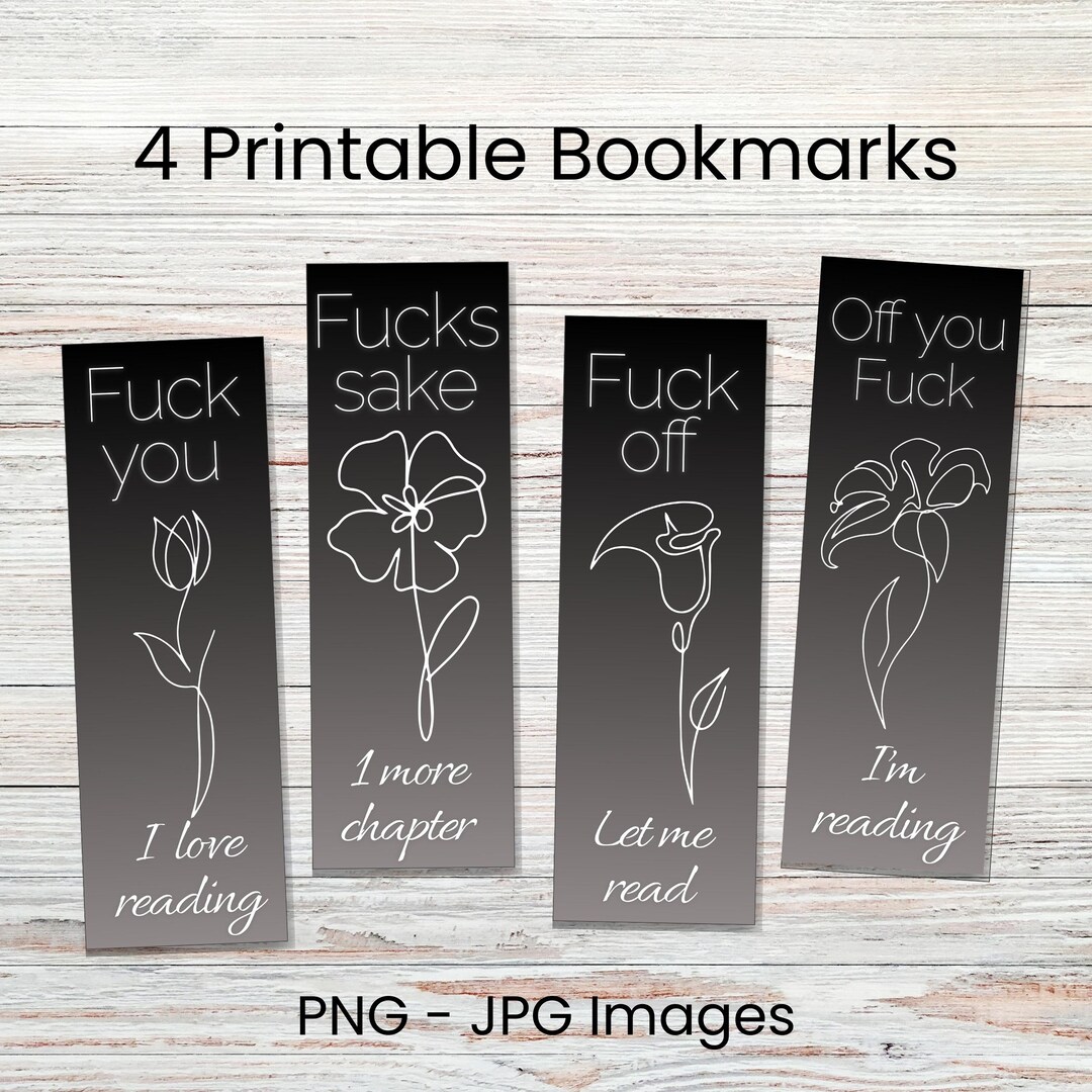 Swearing Printable Bookmark: Sassy Book Lover Gift (PNG & JPG) - Etsy