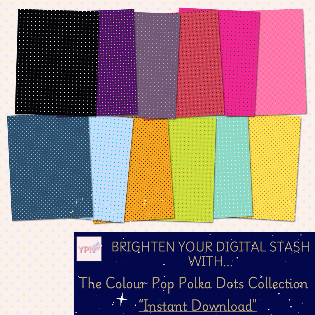 Polka Dot Digital Paper: Colorful Scrapbook Patterns (A4 & US Letter ...