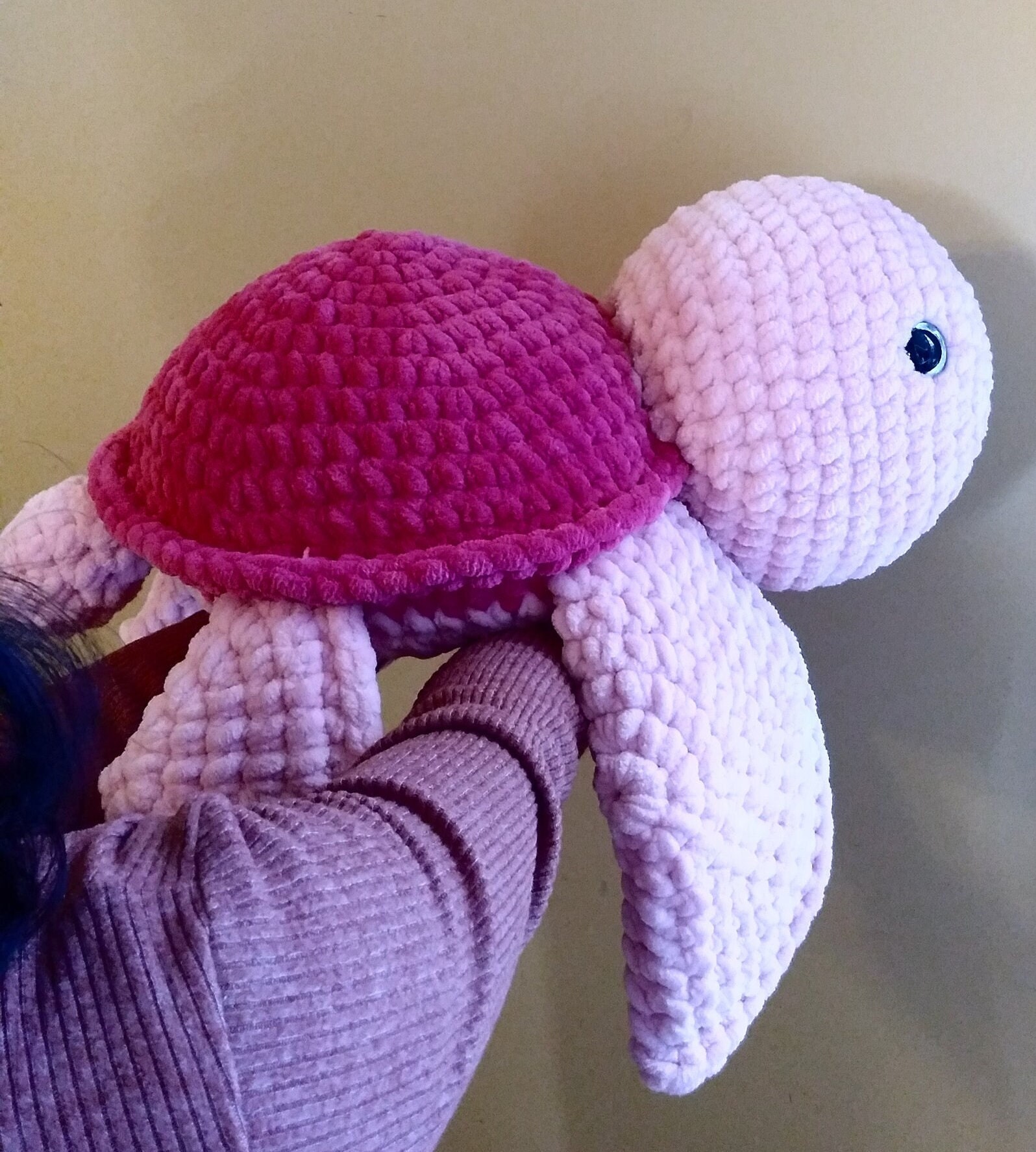 Cute Crochet Pink Turtle Soft Cuddle Toy for Comfort and Emotional ...