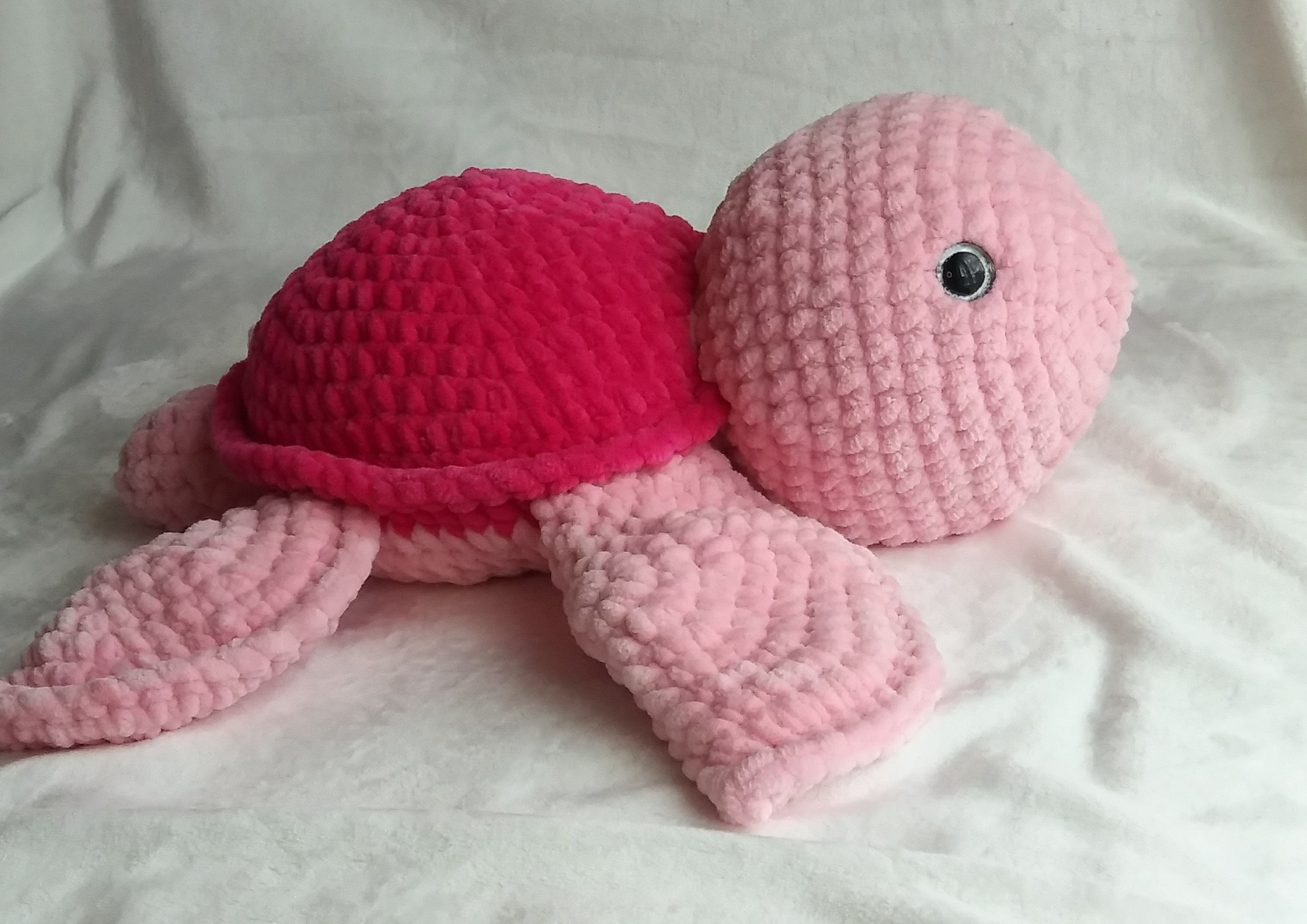 Cute Crochet Pink Turtle Soft Cuddle Toy for Comfort and Emotional ...