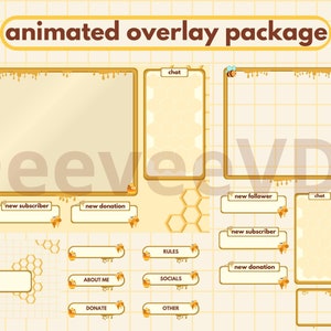 Bees and Honey Twitch Overlay Package | Twitch Overlay, Stream Overlay | Overlays, Alerts ...