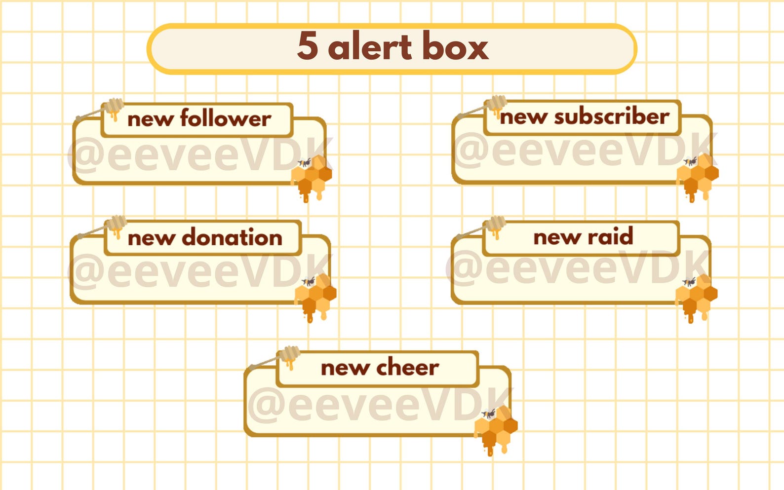 Bees and Honey Twitch Overlay Package | Twitch Overlay, Stream Overlay | Overlays, Alerts ...