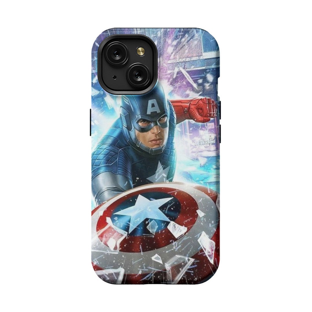Captain America Design Tough Phone Case Gloss Finish / iPhone 15 ...