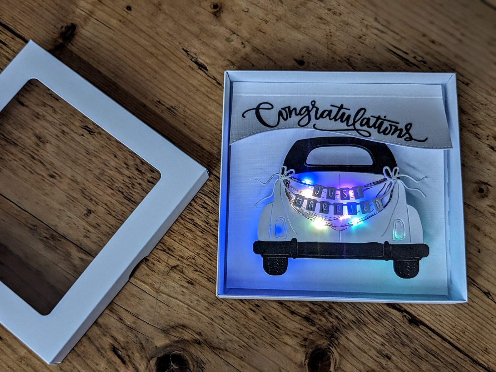 Luxury Wedding Day Card With Mini LED Lights| Handmade | Keepsake Gift ...