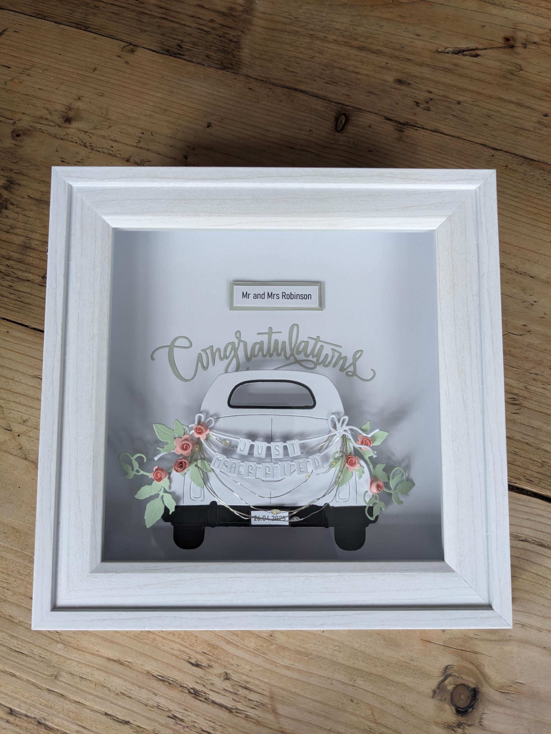 Personalised Wedding Light up Frame , Keepsake Shadow Box, Luxury Gift ...