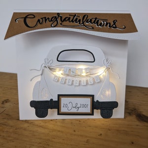 Luxury Wedding Day Card With Mini LED Lights Handmade Keepsake Gift ...