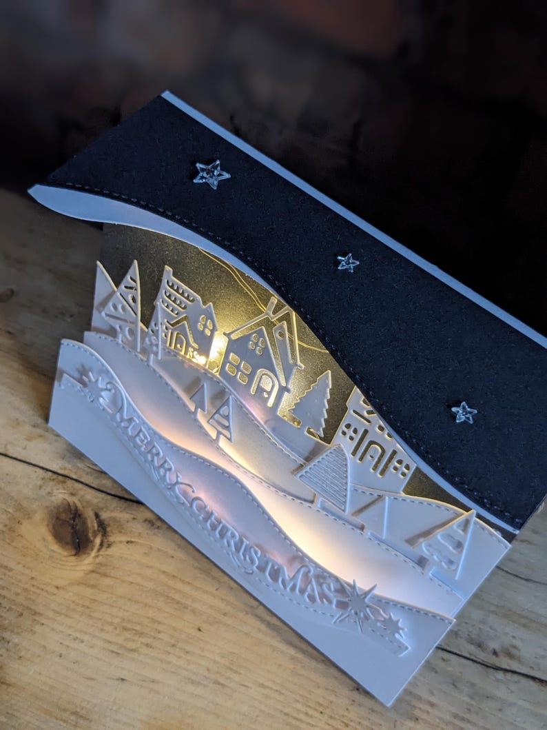 Handmade 3D Christmas Card| Decoration| Keepsake Christmas Village With ...