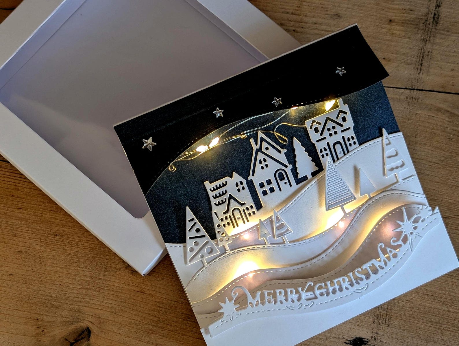 Handmade 3D Christmas Card| Decoration| Keepsake Christmas Village With ...