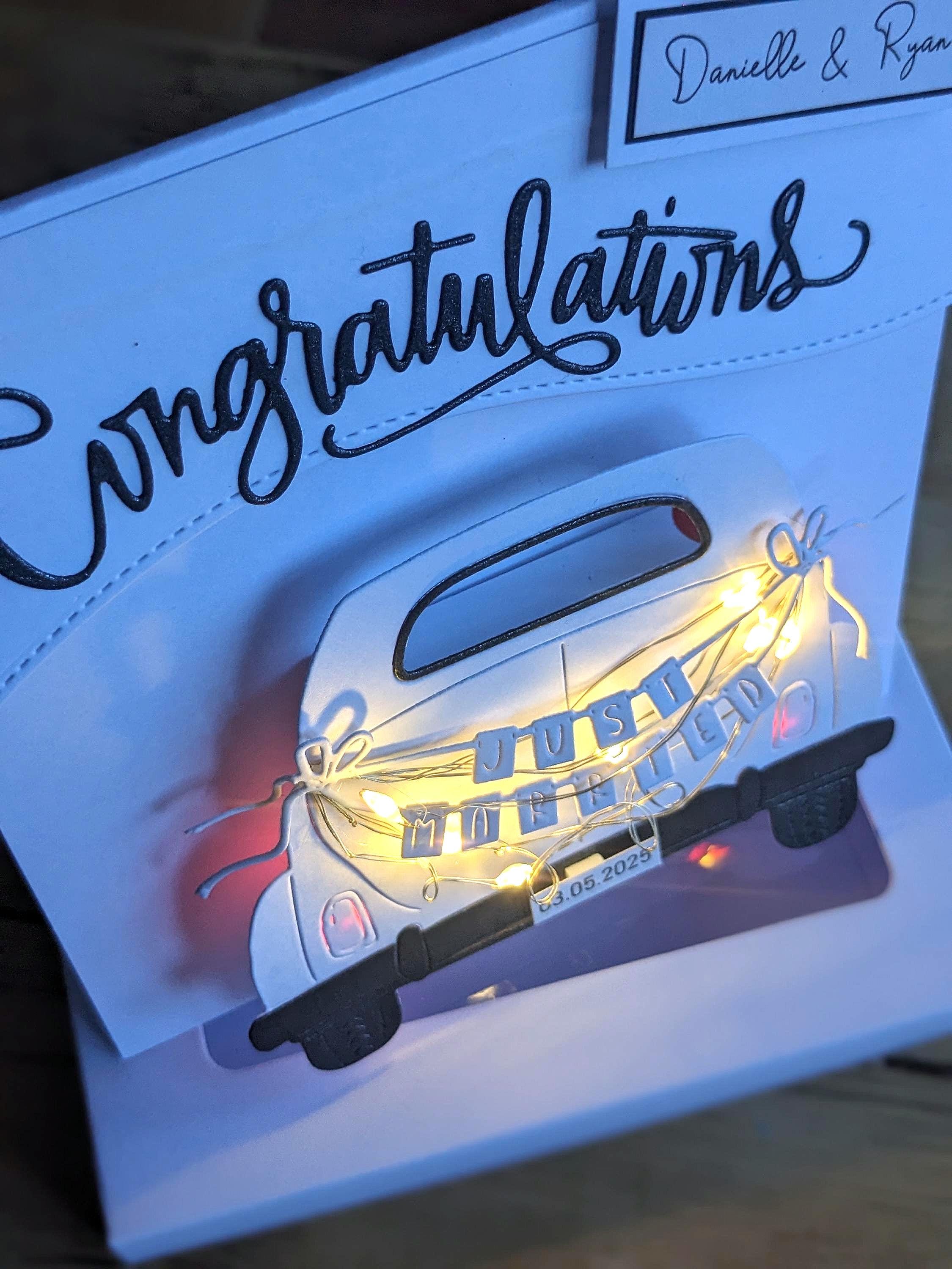 Personalized Wedding Card With LED Lights: Handmade Keepsake With Box ...