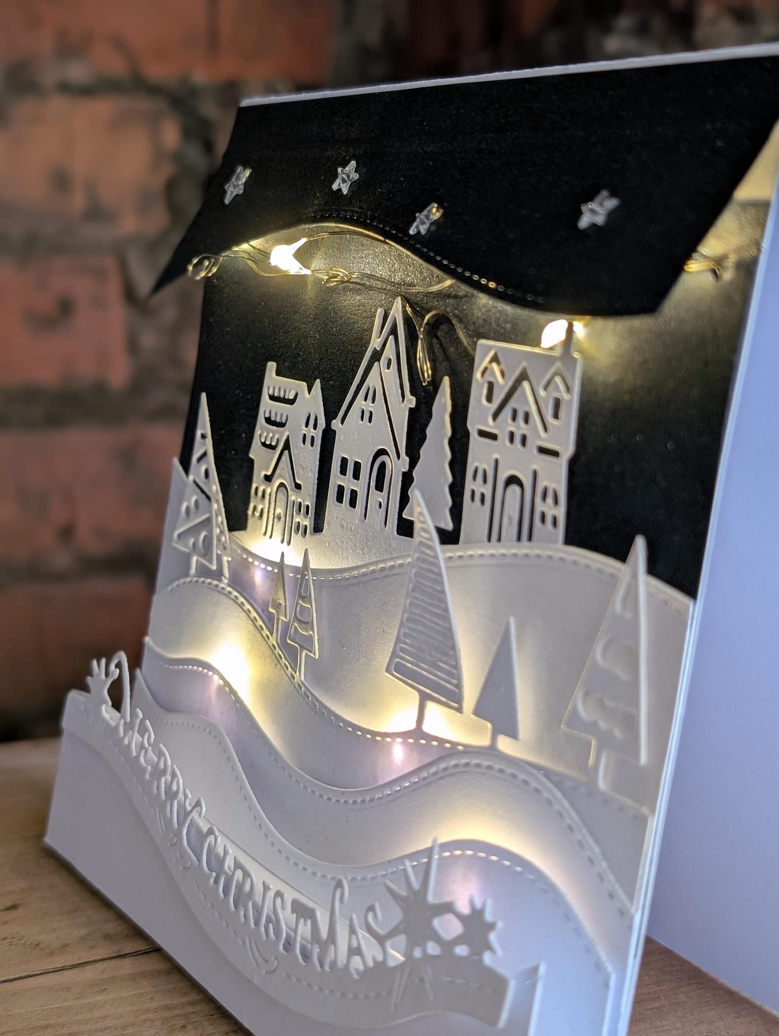 Handmade 3D Christmas Card| Decoration| Keepsake Christmas Village With ...