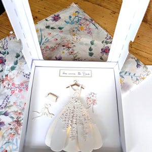 Personalized Bride-to-be Card, Luxury Wedding Dress Design in Gift Box ...