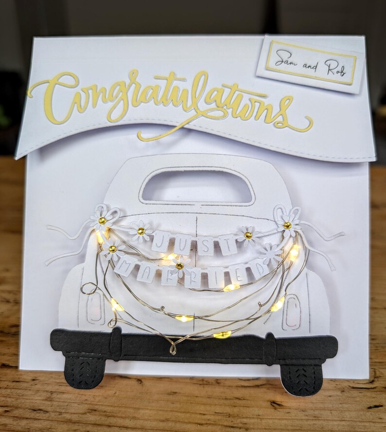 Handmade Wedding Card, Personalized With Names and Date - Etsy