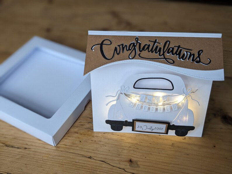 Luxury Wedding Day Card With Mini LED Lights Handmade Keepsake Gift ...