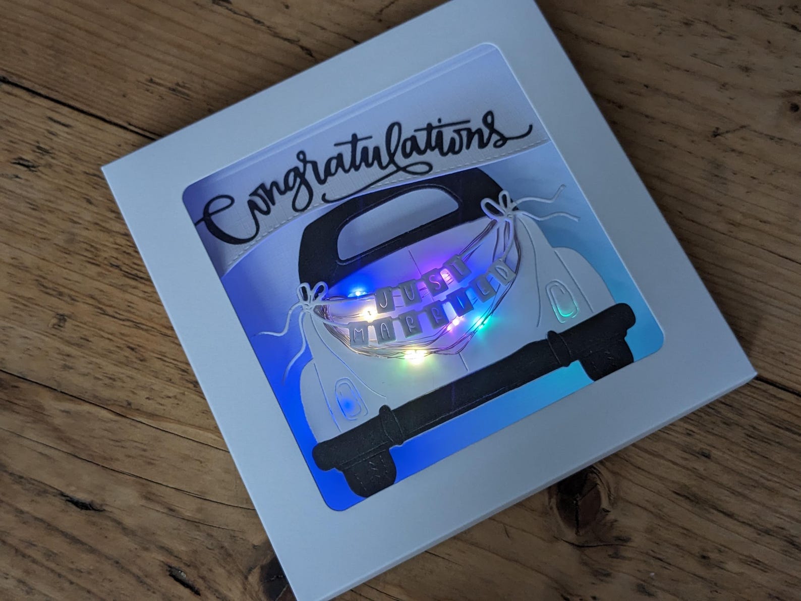 Personalized Wedding Card With LED Lights: Handmade Keepsake With Box ...
