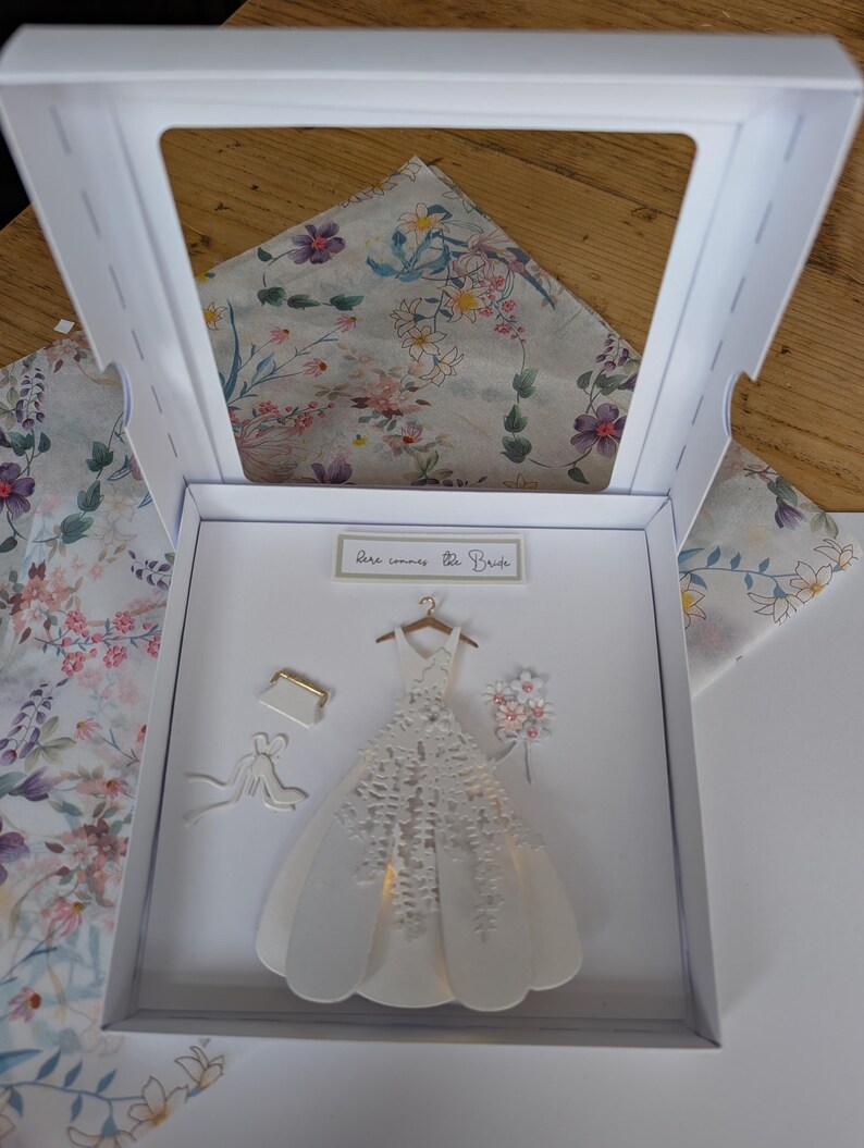 Personalized Handmade Light up Wedding Dress Luxury Card Presented in ...